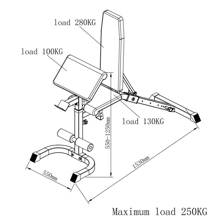 2w1 Ławka skośna regulowana + Modlitewnik - Gorilla Sports